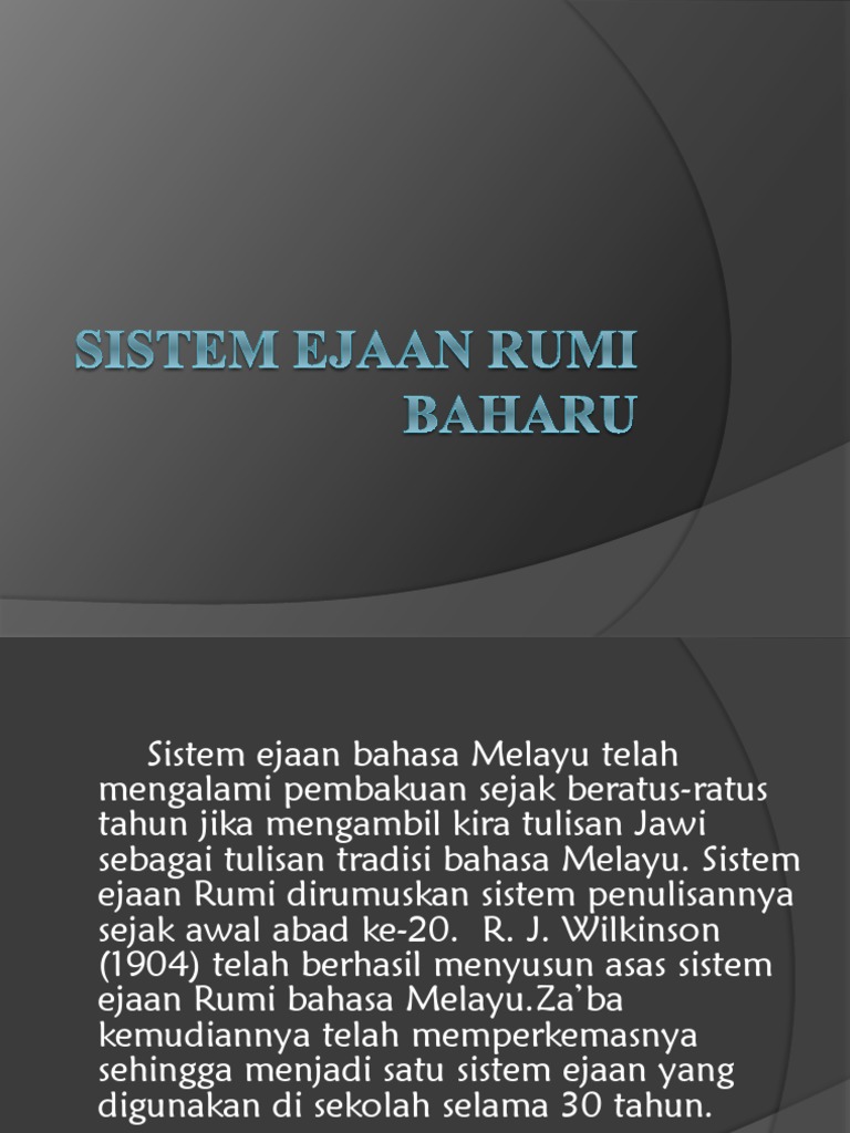Sistem Ejaan Rumi Baharu | PDF