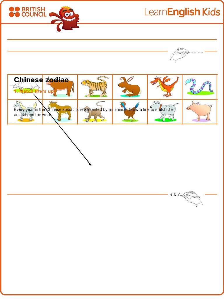 Worksheets Chinese Zodiac | Chinese Zodiac | Divination