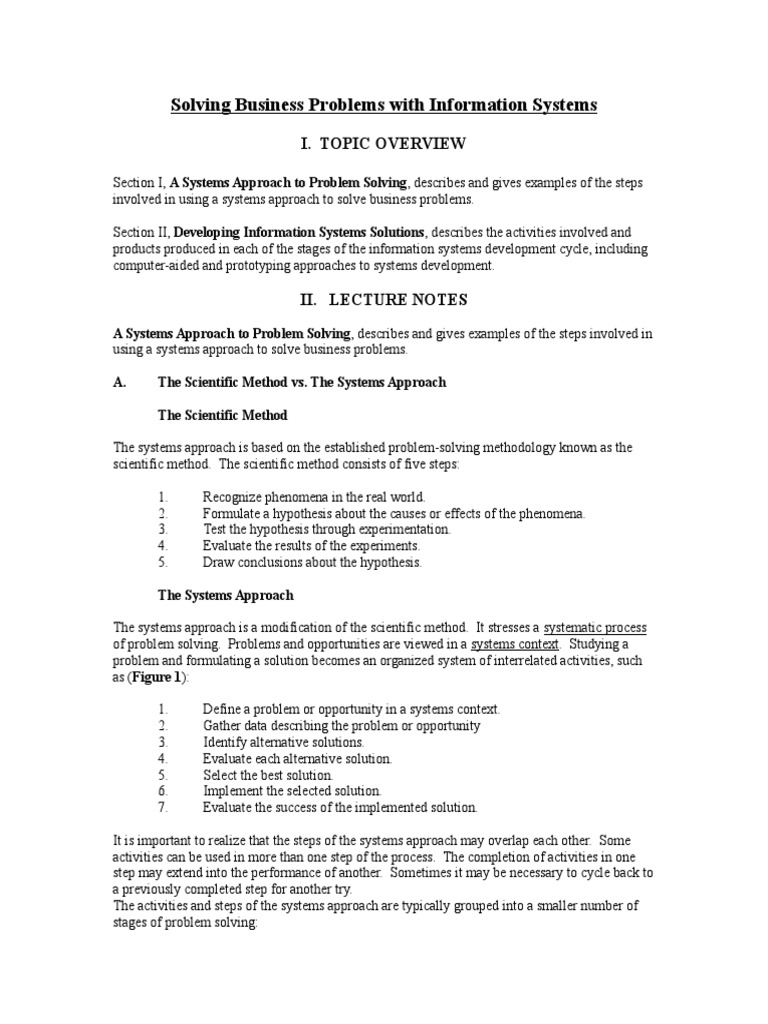 Problem Solving Using Systems Approach | PDF | Software Development ...