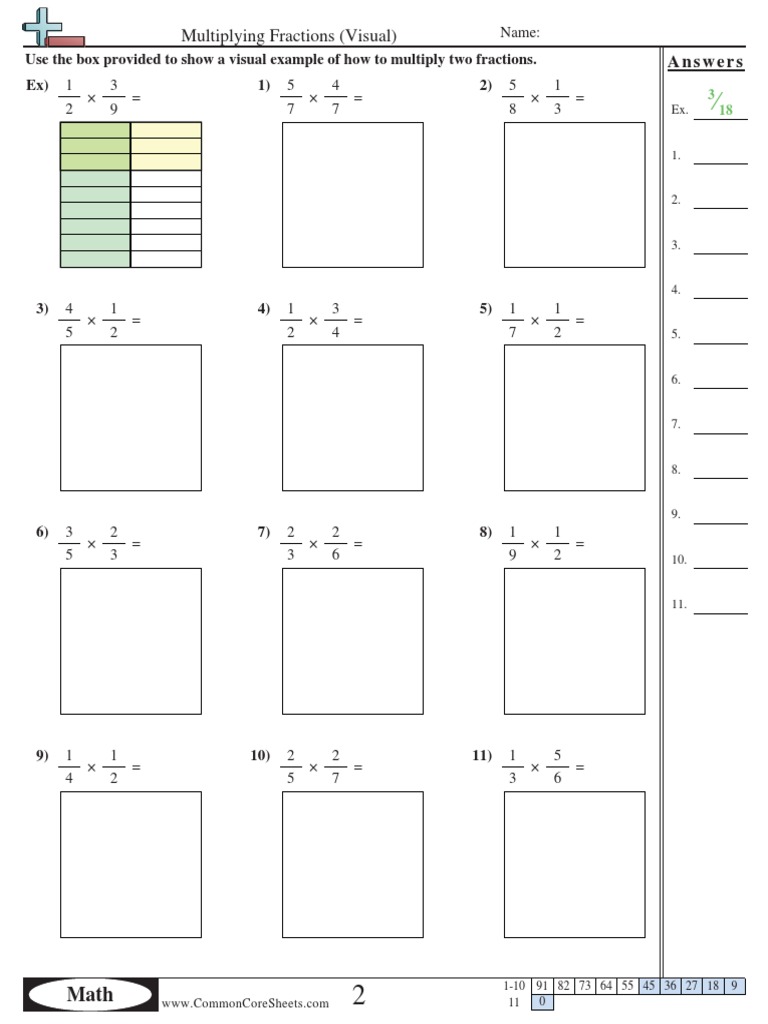 Visual Guide to Multiplying Fractions | PDF | Fraction (Mathematics ...