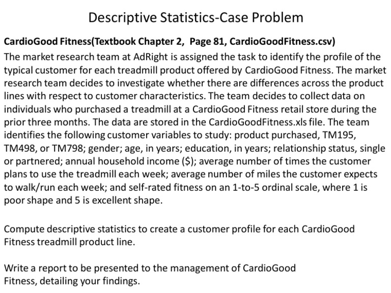 Descriptive Statistics-Case Problem | PDF