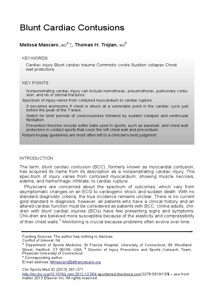 Blunt Cardiac Contusions | PDF | Thorax | Heart
