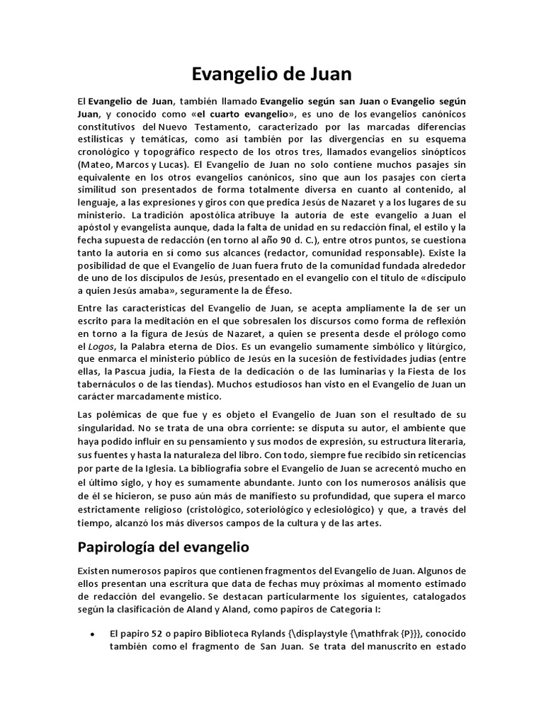 Evangelio de Juan2 | PDF | Evangelio de juan | Evangelios