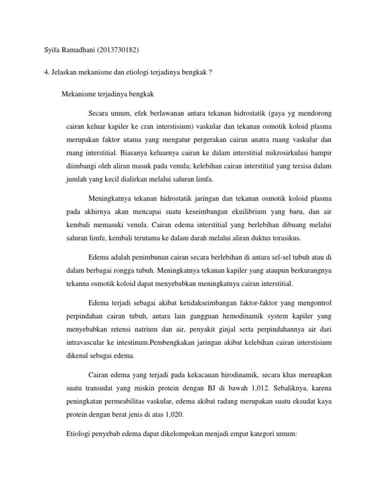 Mekanisme dan Etiologi Edema | PDF