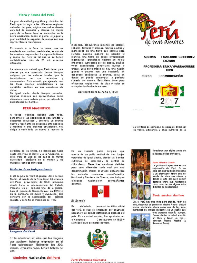 Triptico PERU | PDF | Perú | Agitación