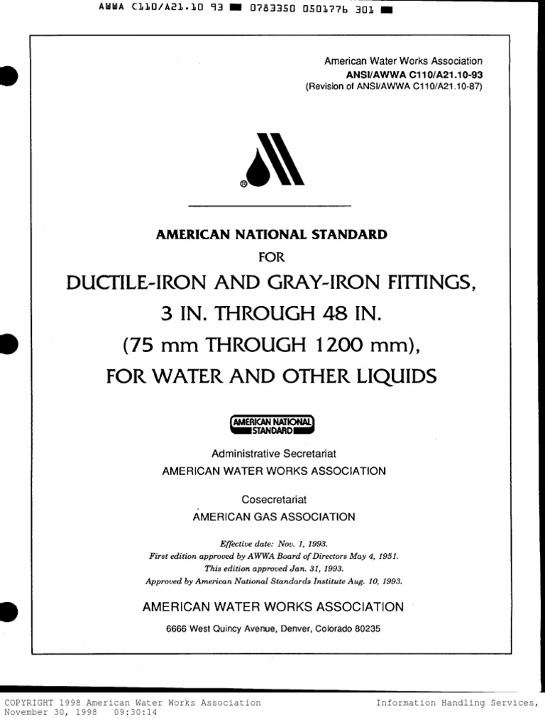 Awwa C110 PDF | PDF