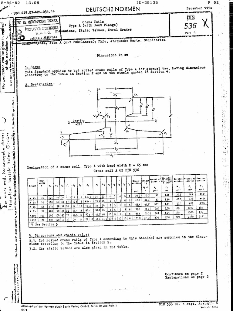 Din 536-1-74 PDF | PDF
