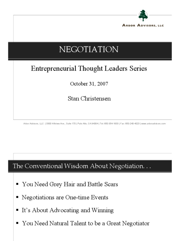 The Art of Negotiation | PDF