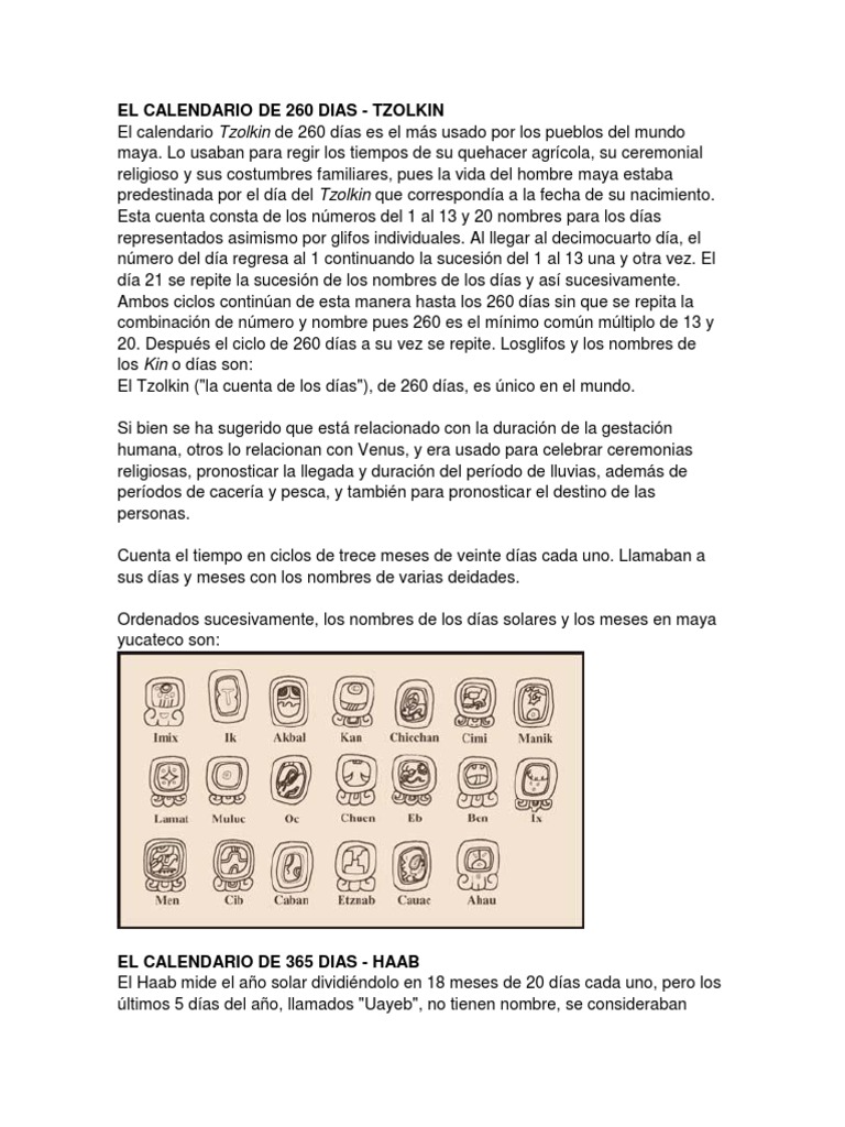 El Calendario De 260 Dias Pdf Península De Yucatán Guatemala