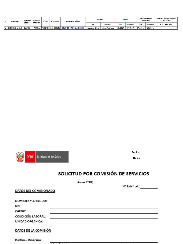 Formato de Solicitud de Pasajes Terrestres y Aereos | PDF | Gobierno
