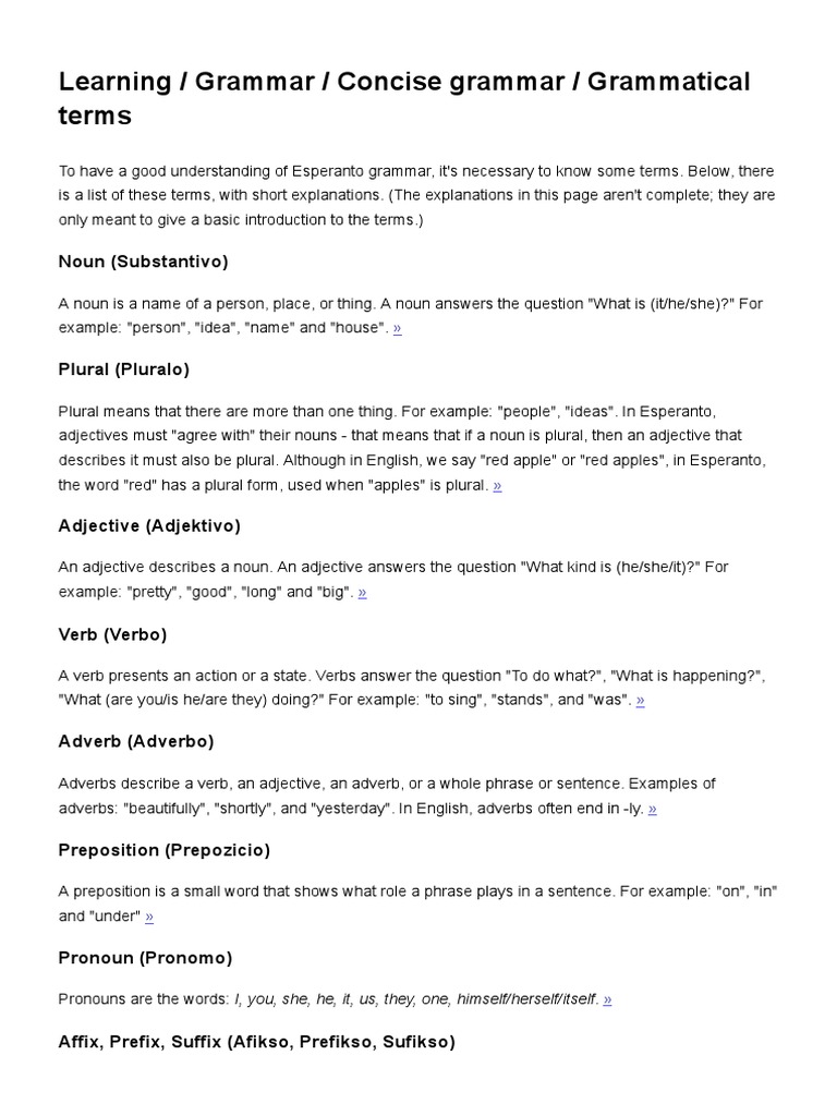 Lernu! - Learning - Grammar - Concise Grammar - 1 | PDF