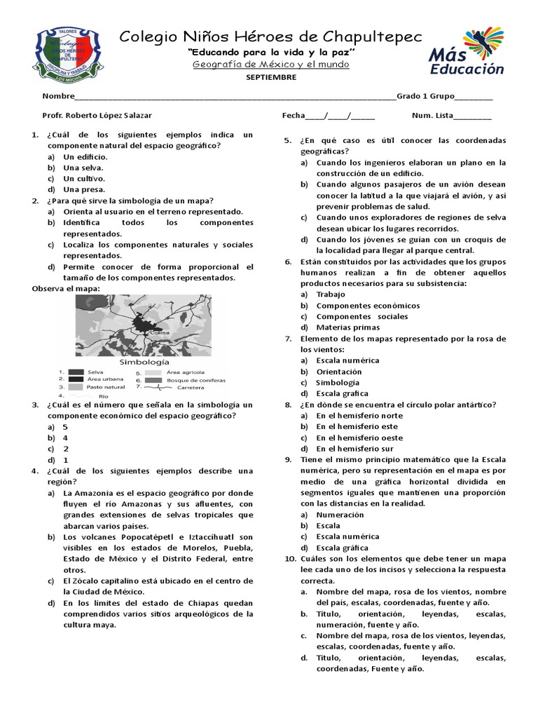 Examen Geografia | PDF | Ecuador | Mapa