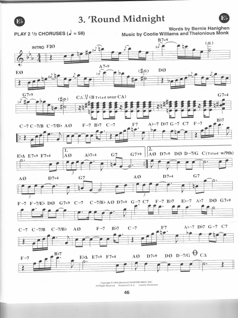 Round Midnight Eb | PDF