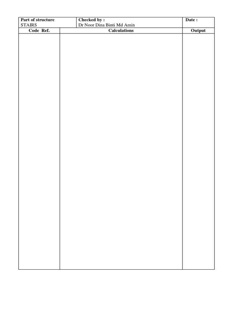 Part of Structure Checked By: Code Ref. Calculations Output | PDF