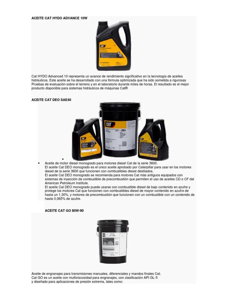 Aceite Cat Hydo Advance 10w | PDF