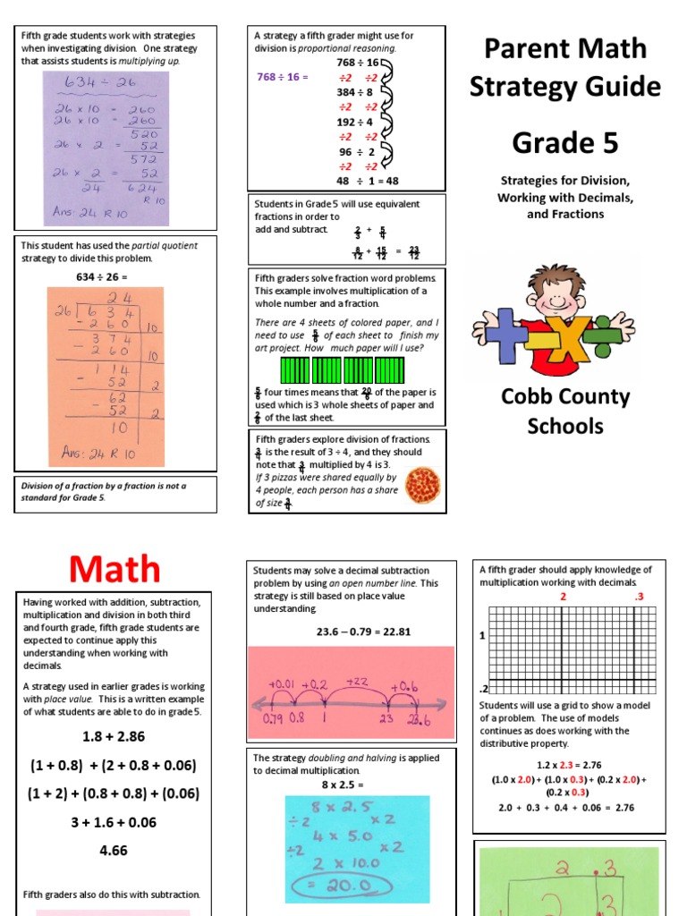 Grade 5 Parent Math Strategy Guide | PDF | Fraction (Mathematics ...