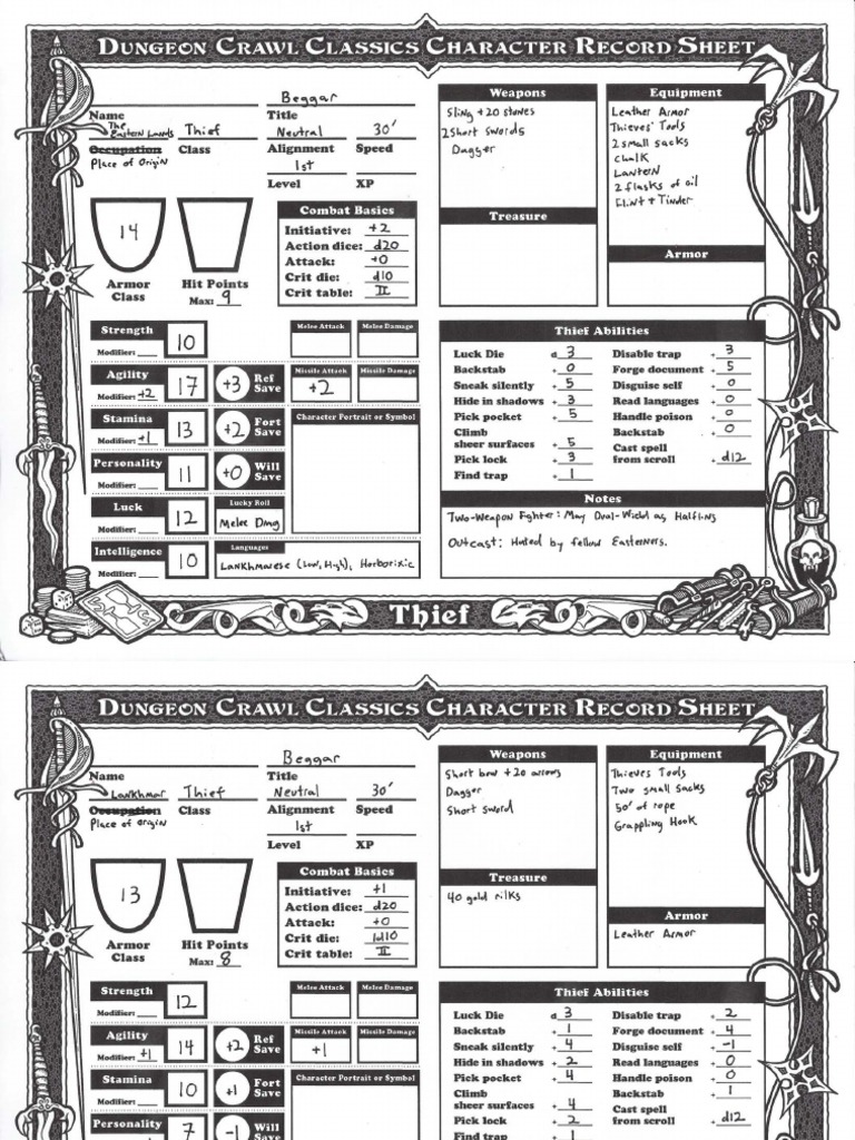 DCC RPG Lanhmar Pregens | PDF | Gaming | Role Playing Games