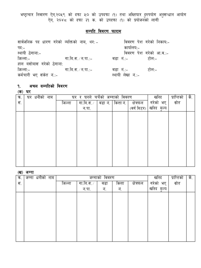 Sampati Bibaran Faram 2073