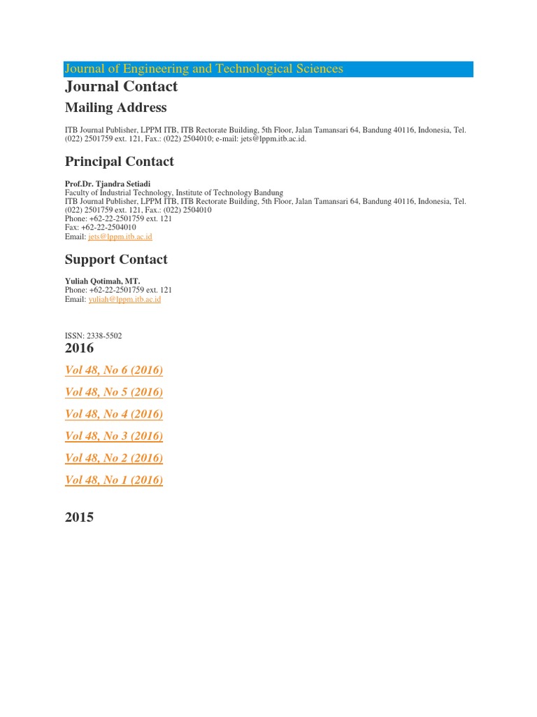 Jurnal ITB Journal of Engineering and Technological Sciences | PDF