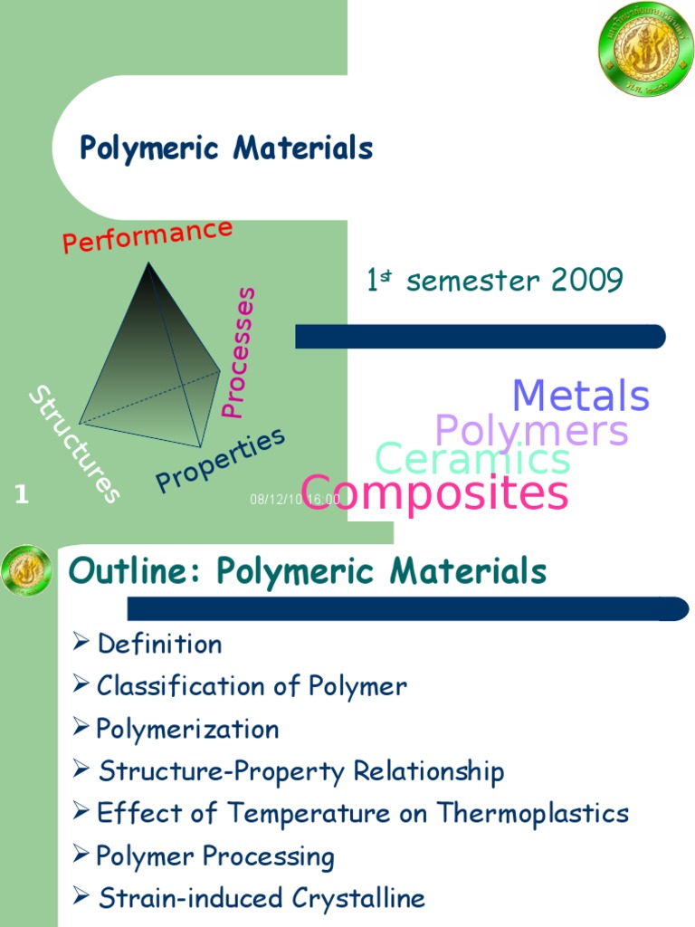 Polymeric Materials | PDF | Polymerization | Polymers
