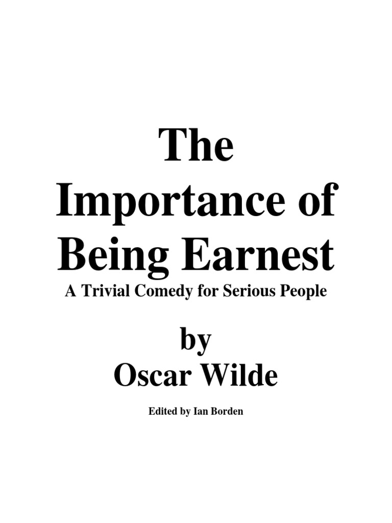 Class Satire in Wilde's Comedy | PDF | The Importance Of Being Earnest