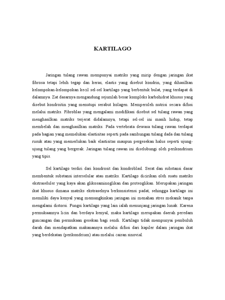 Struktur dan Fungsi Kartilago | PDF