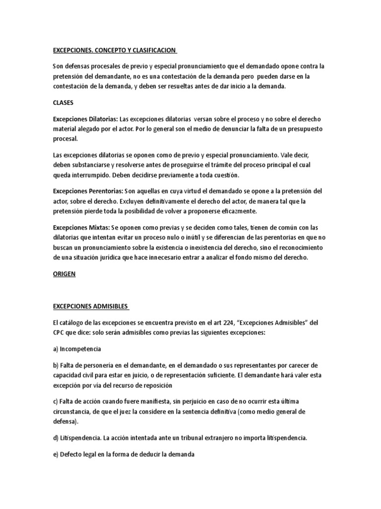 Excepciones | PDF | Demanda judicial | Res Judicata
