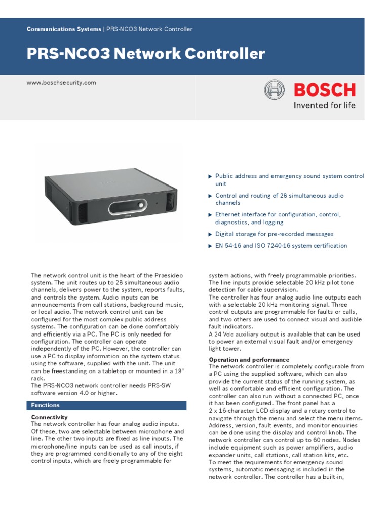 Bosch PAVA Datasheet | Headphones | Decibel