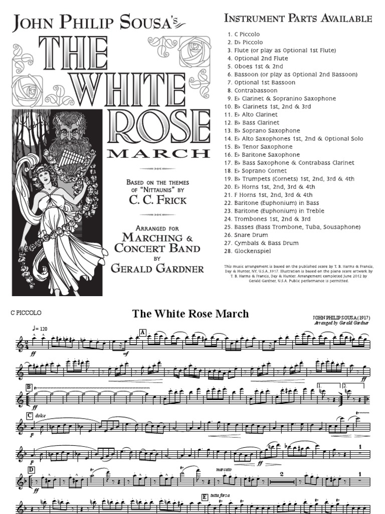 The White Rose PDF | PDF | Woodwind Instruments | Classical Music