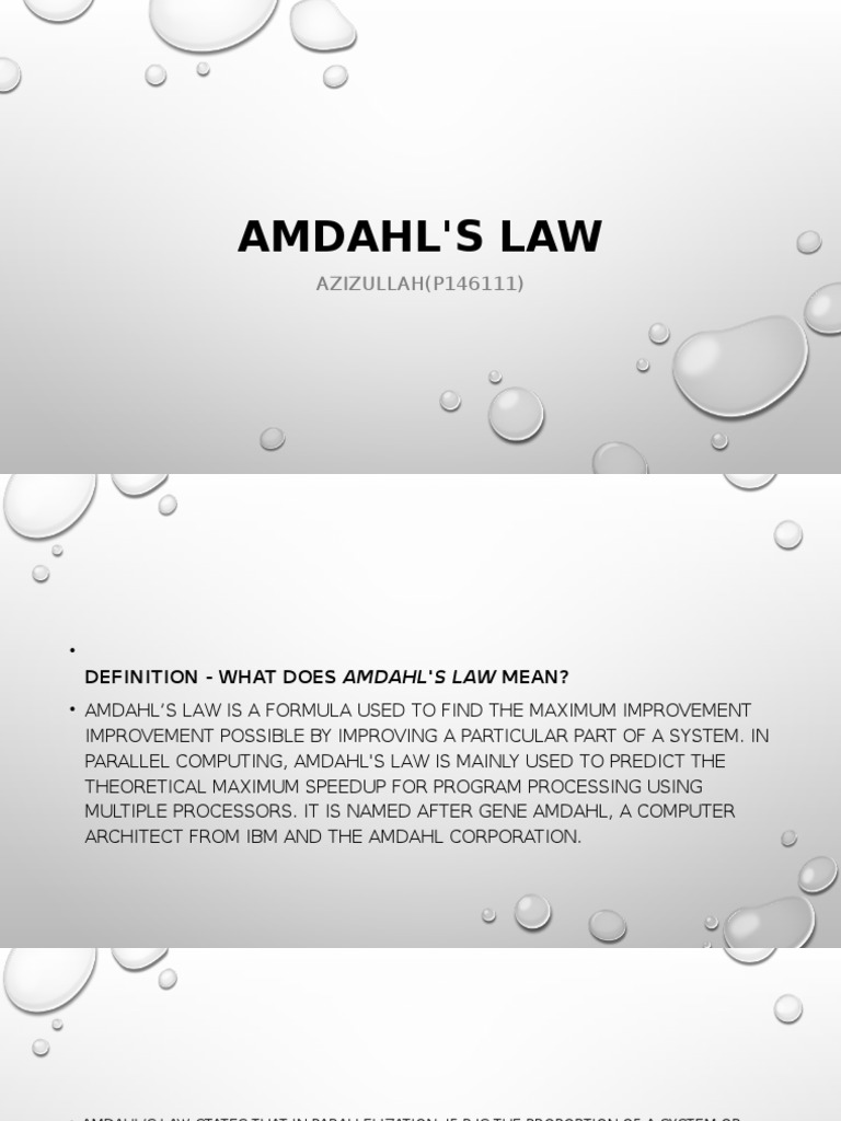Amdahl'S Law: AZIZULLAH (P146111) | PDF | Parallel Computing ...