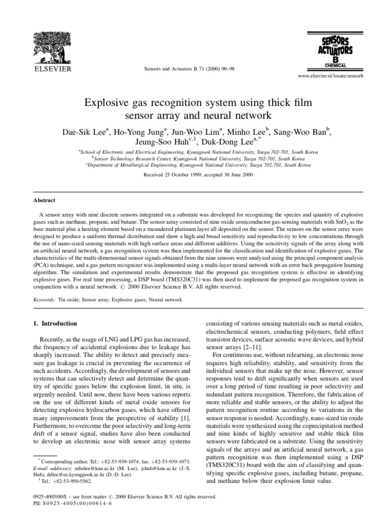 Gas Array Sensors | PDF | Sensor | Principal Component Analysis