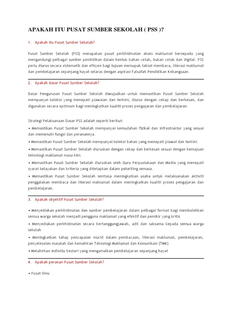 Apakah Itu Pusat Sumber Sekolah | PDF