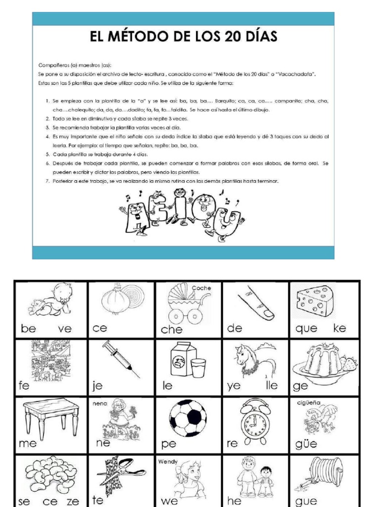 Metodo de Los 20 Días Lecto Escritura | PDF