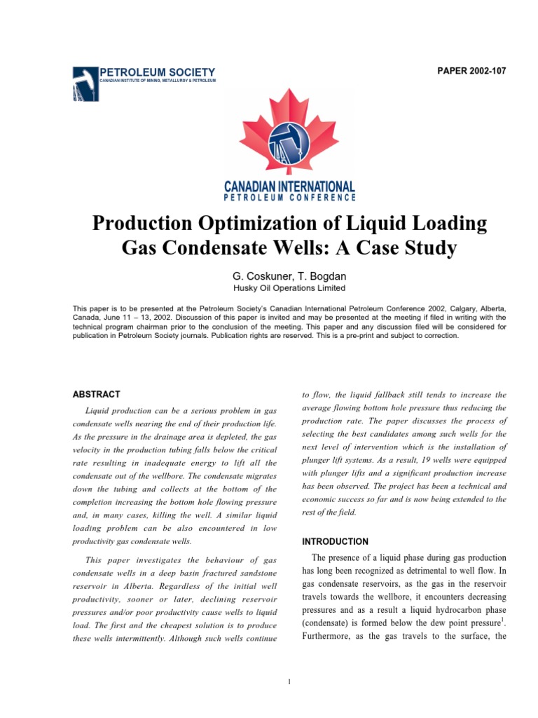 Production Optimization of Liquid Loading Gas Condensate Wells: A Case ...