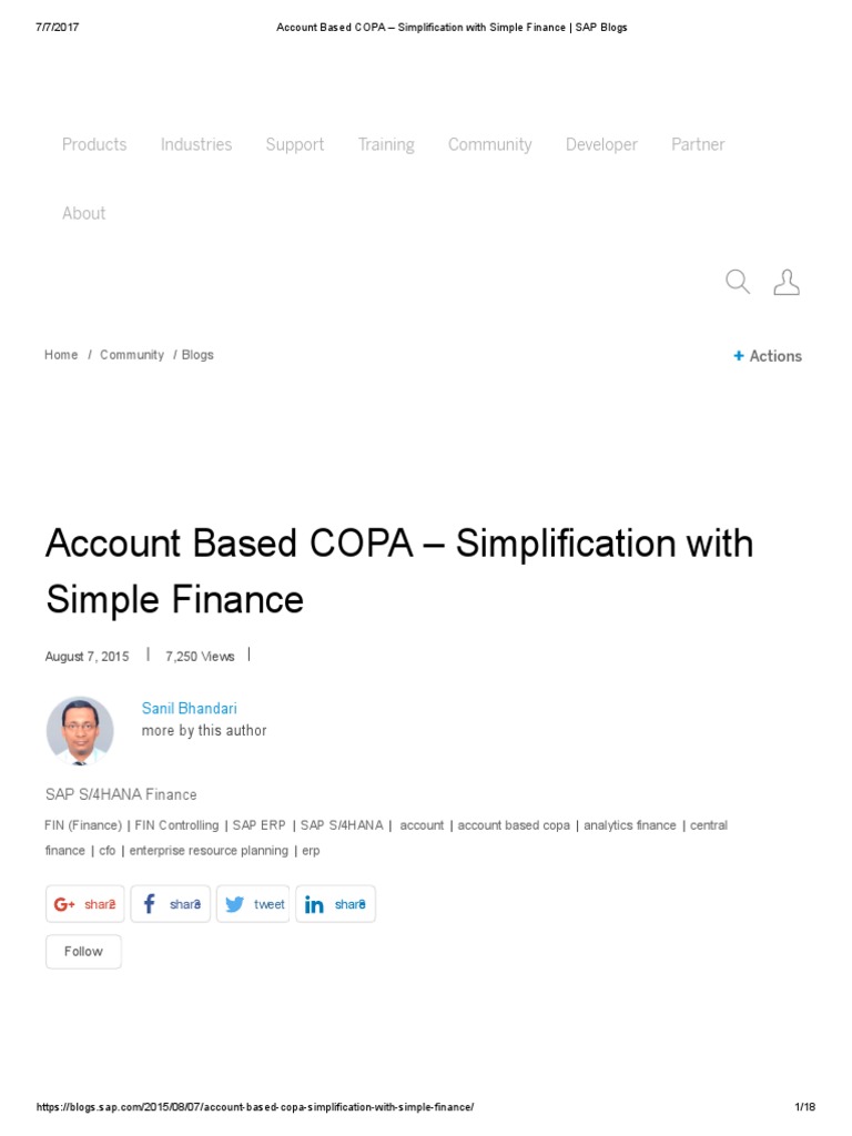 Account Based COPA - Simplification With Simple Finance | PDF | Sap Se ...