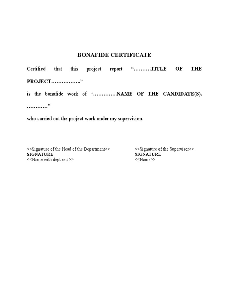 Project report certification | PDF