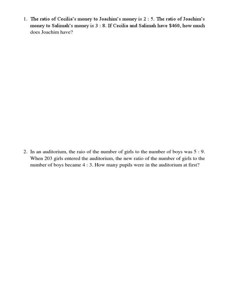 Ratios, Proportions, and Percentage Word Problems: Solving Multi-Step ...