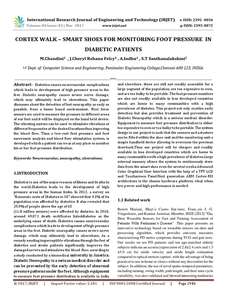 Cortex Walk - Smart Shoes For Monitoring Foot Pressure in Diabetic ...