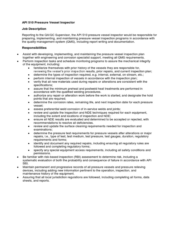 API 510 Pressure Vessel Inspector | PDF | Application Programming ...