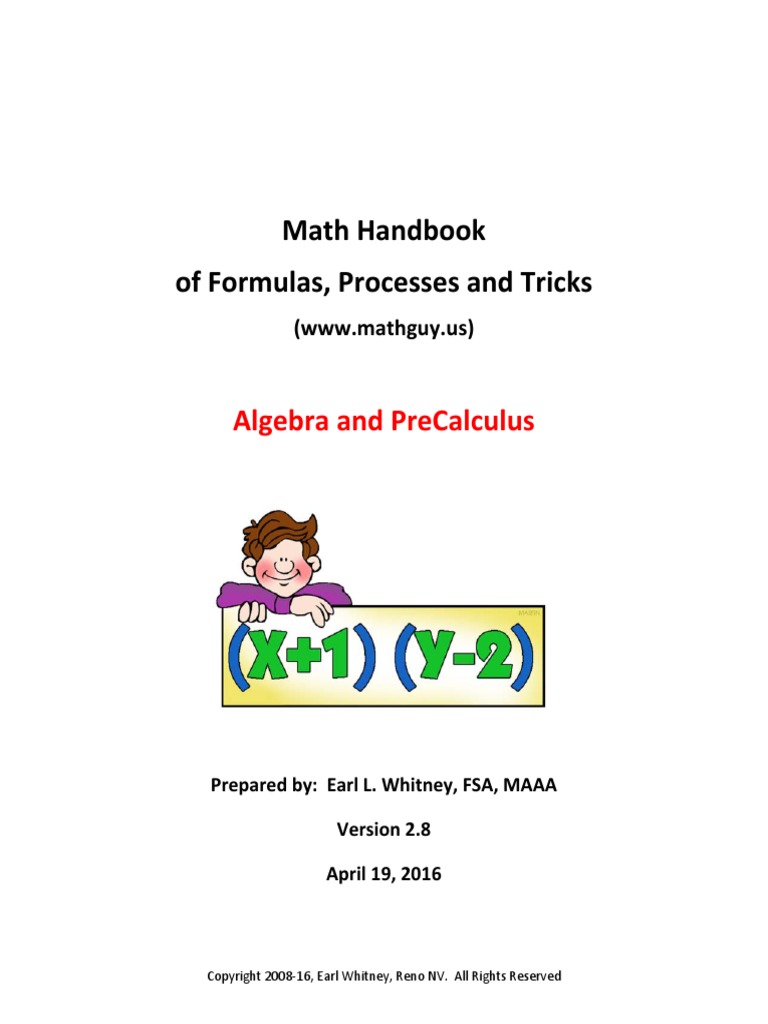 Algebra Handbook | PDF | Factorization | Polynomial