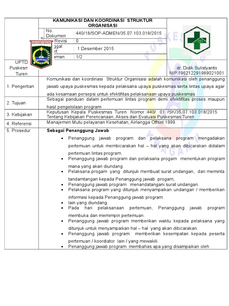 Contoh SOP Final Turen | PDF