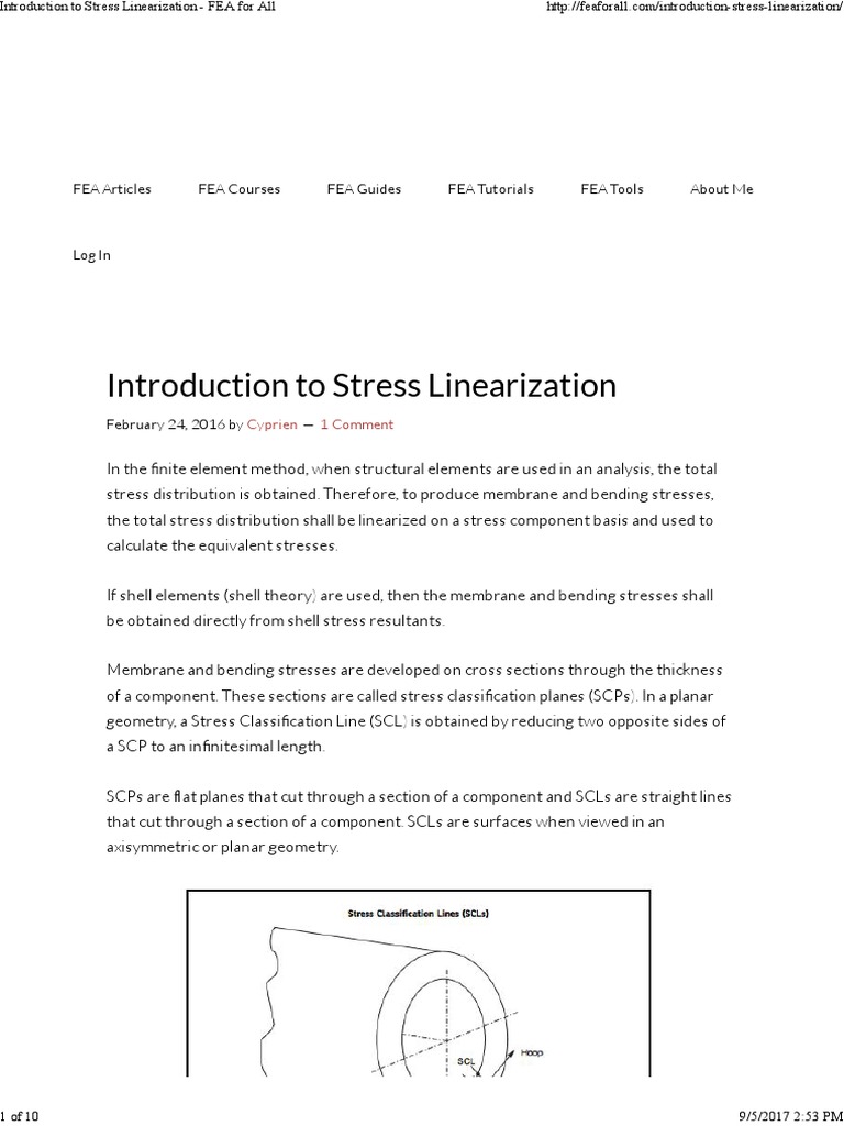 Introduction To Stress Linearization - FEA For All | PDF | Finite Element Method | Stress ...