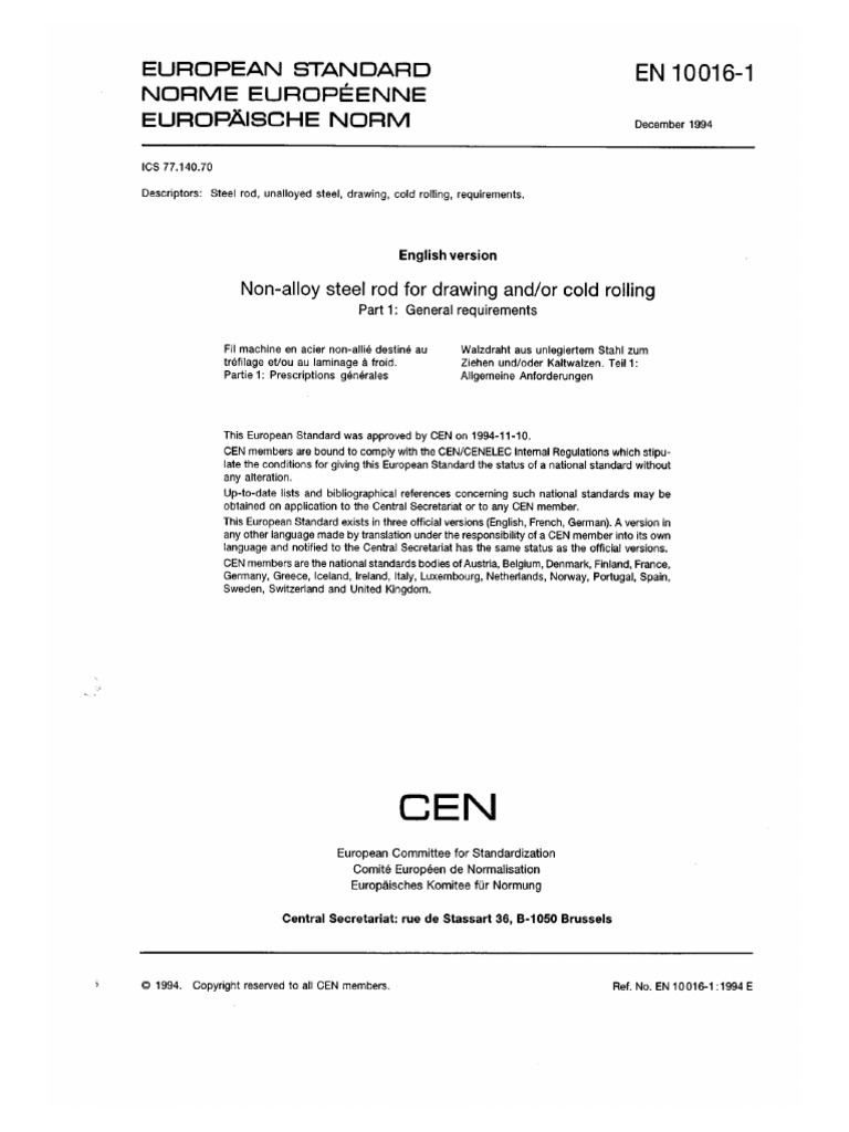 En 10016-1 PDF | PDF