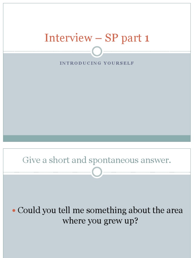 Interview Self-Introduction Tips | PDF | Career & Growth | Language ...