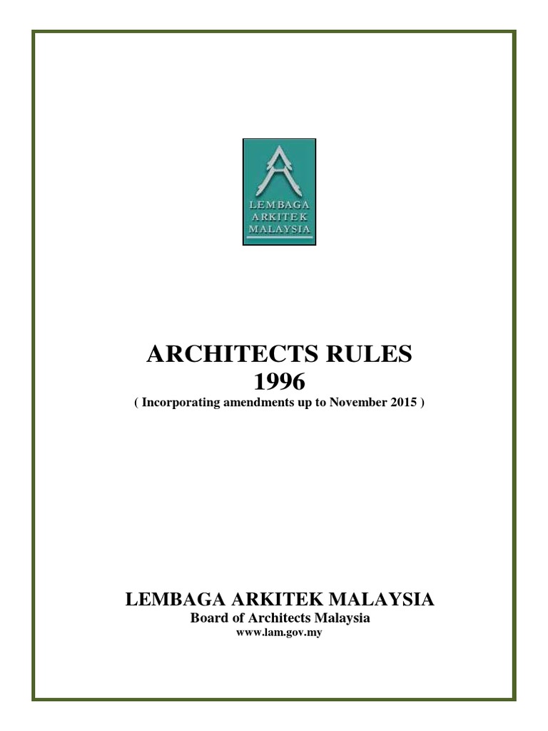 Architects Rules 1996 | PDF | Architect | Profession