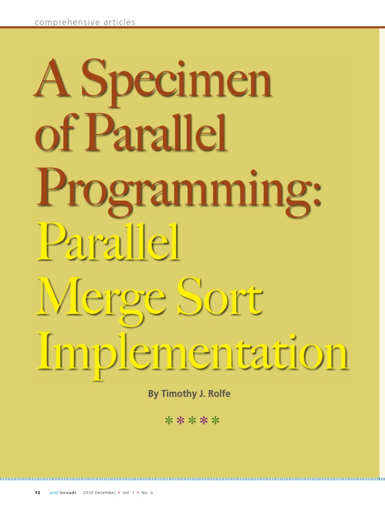 Paper Parallel Merge Sort Pdf Message Passing Interface Parallel Computing