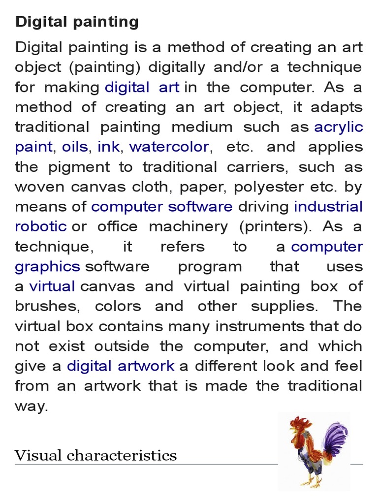 Digital Art Acrylic Paint Oils Ink Watercolor | PDF