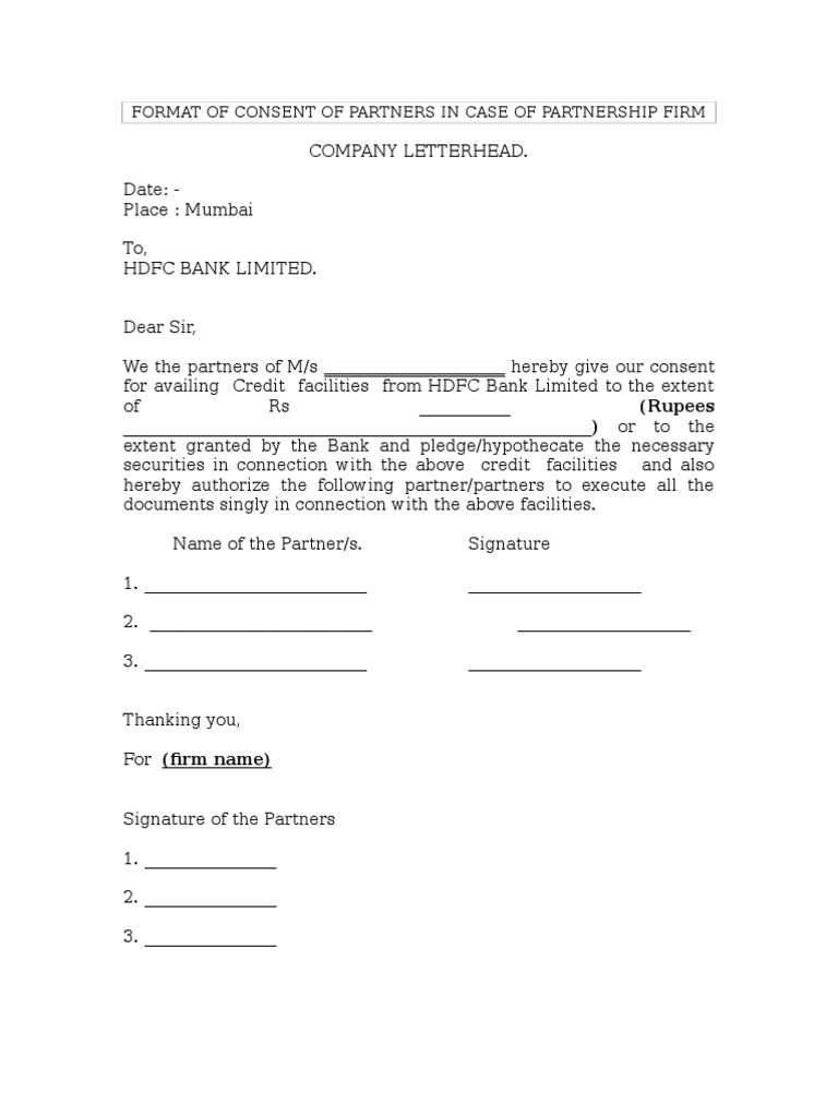 Annexure 7 - Consent Letter of Partners | Government | Politics