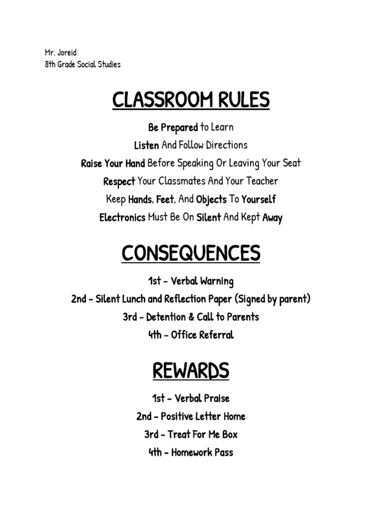 Classroomrules | PDF | Language Arts & Discipline