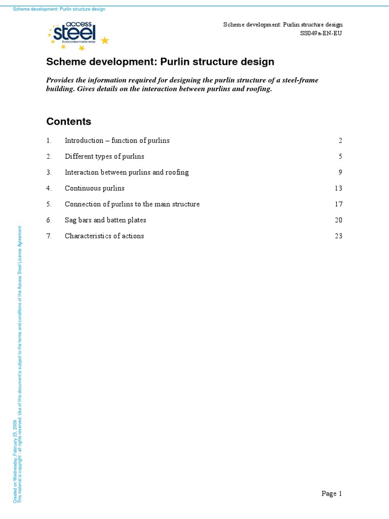 Purlin Structure Design PDF | PDF | Beam (Structure) | Truss